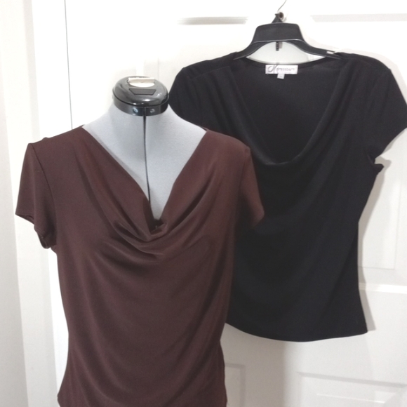 Dress Barn | Tops | Two Dressbarn Drop Front Jersey Tops Sz Med | Poshmark